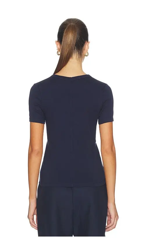 Enza Costa Cotton Short Sleeve Tee - Navy