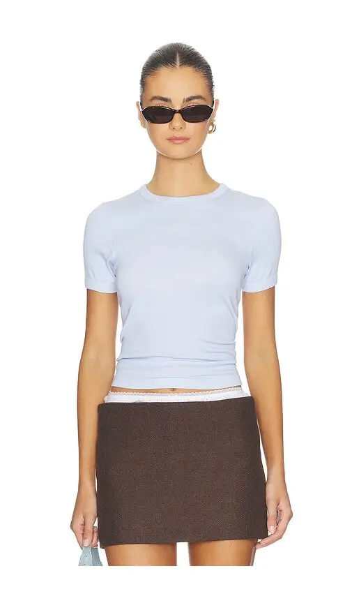 Enza Costa Supima Cotton Short Sleeve Tee - Blue