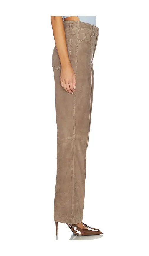 ROTATE BY BIRGER CHRISTENSEN Straight Suede Trousers