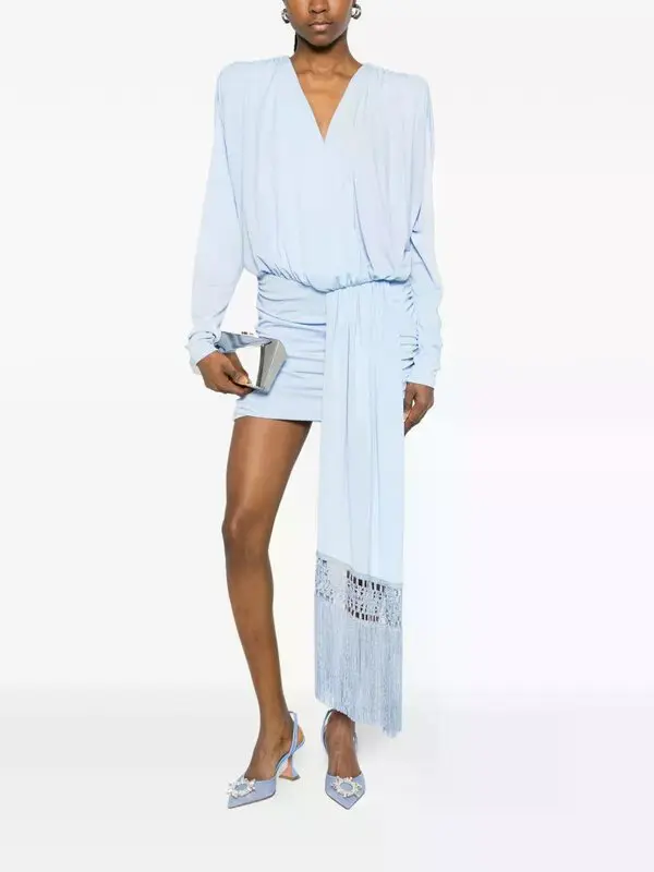 Andamane Dalia Fringed Mini Dress - Blue