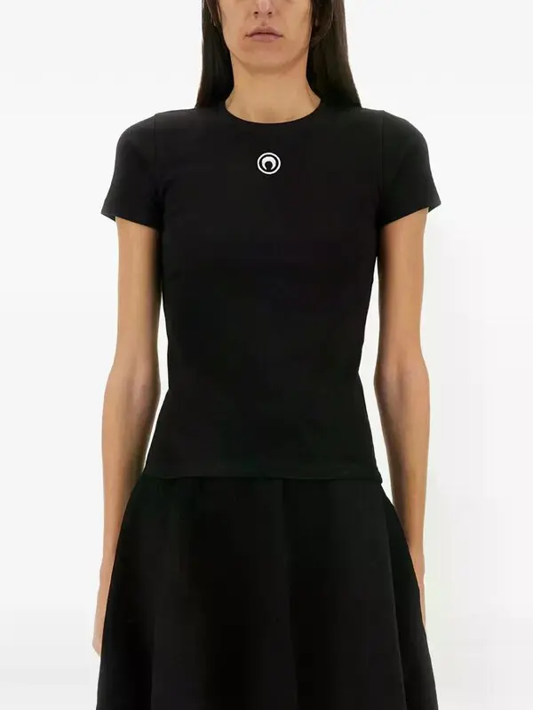 MARINE SERRE Logo Detail T-shirt - Black