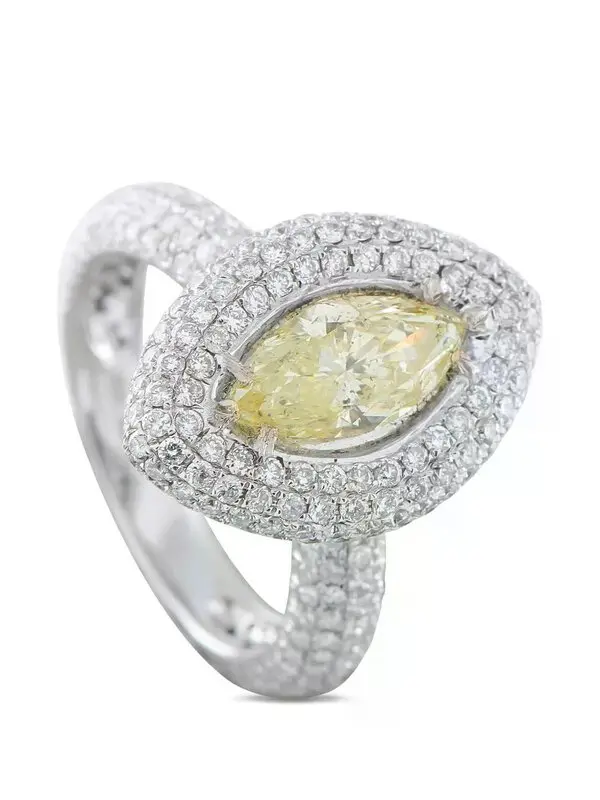 LB EXCLUSIVE 18k White Gold Diamond Ring - Silver