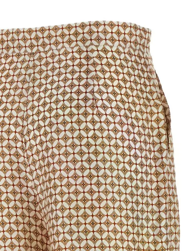 Max Mara Wide Leg Geometric Print Trousers - Neutrals