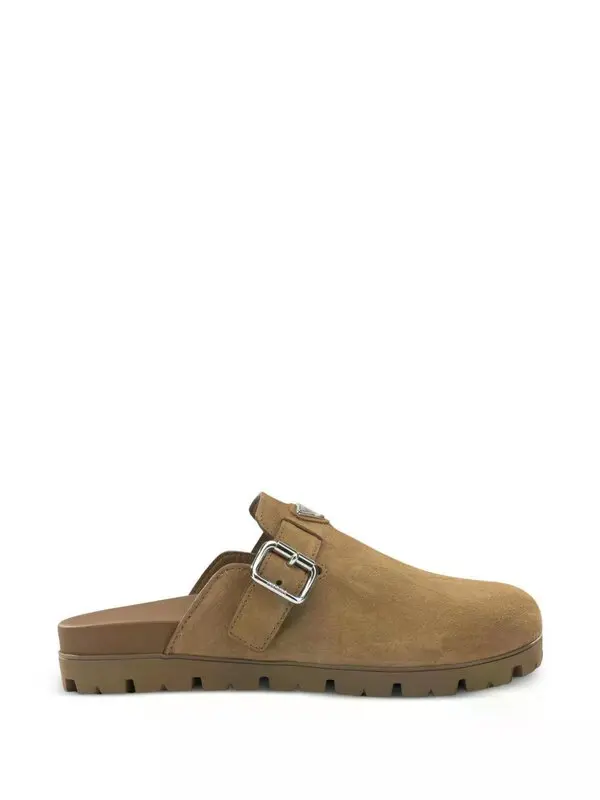 Prada Buckle Leather Loafers