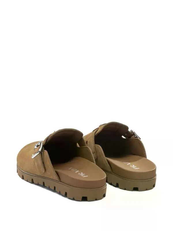 Prada Buckle Leather Loafers