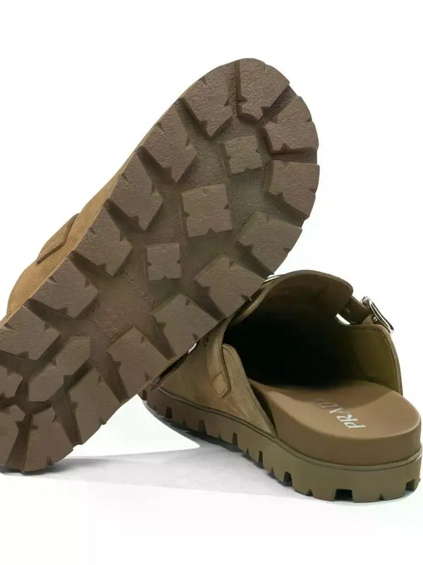Prada Buckle Leather Loafers