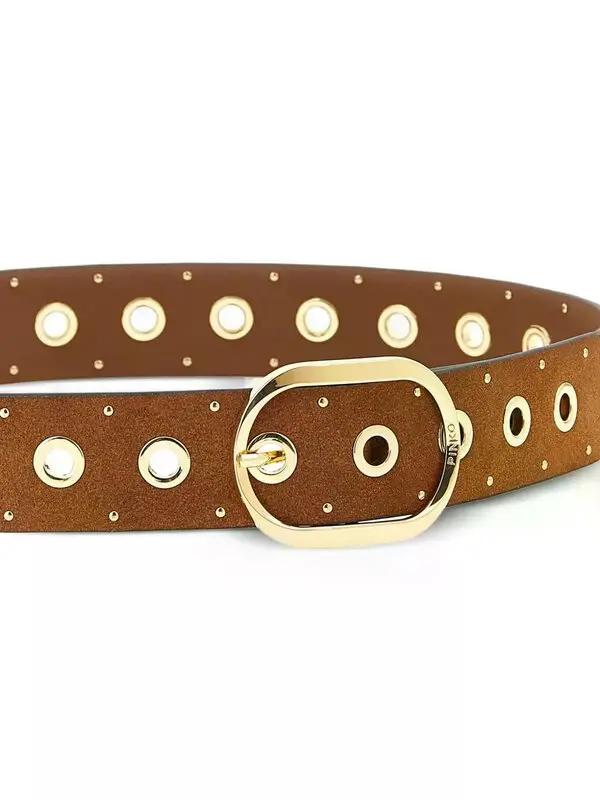 Pinko Studded Leather Belt With Buckle Closure