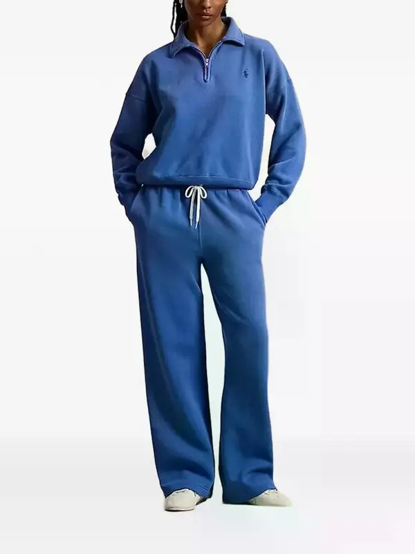 Polo Ralph Lauren Quarter-zip Sweatshirt With Embroidered Logo - Blue