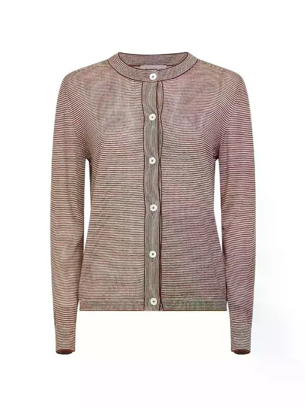 BLANCA VITA Striped Button Cardigan