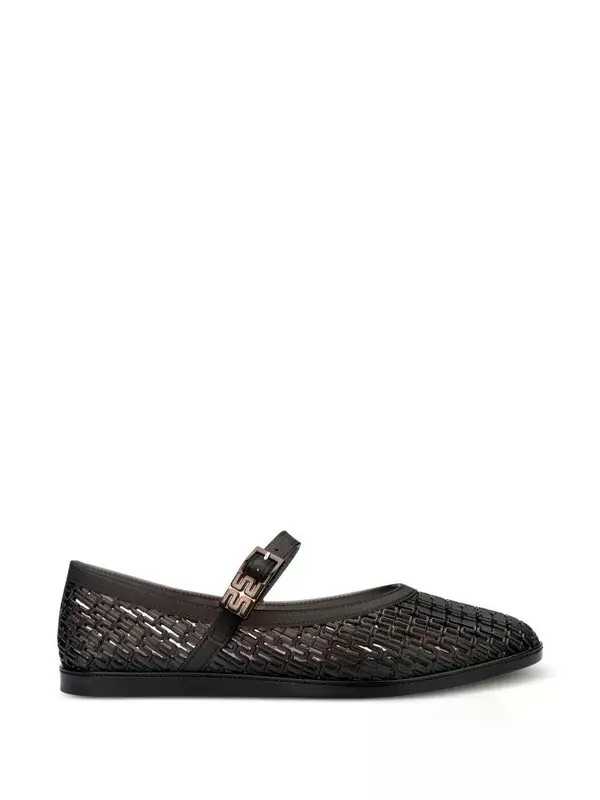Melissa Harper Buckle-strap Ballet Flats - Black