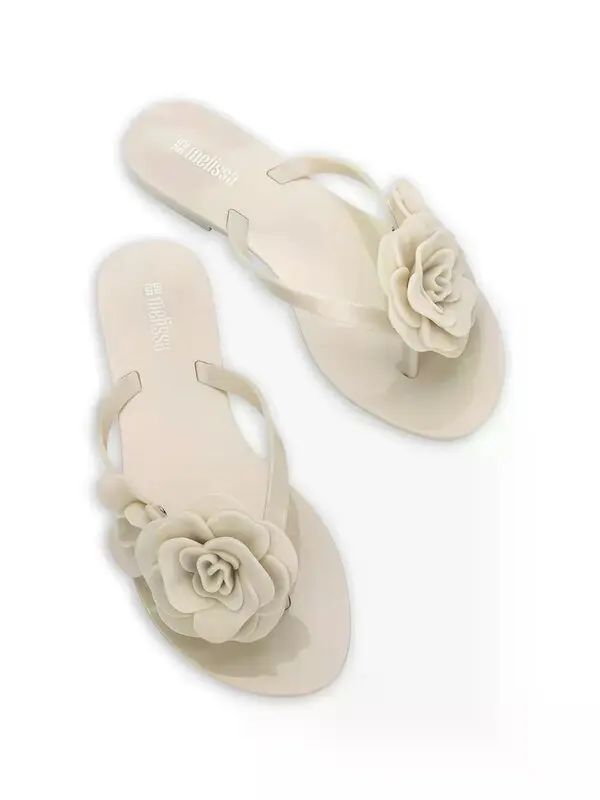 Melissa Harmonic Springtime Flip-flops With Floral Detail - Neutrals