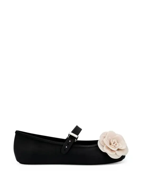 Melissa Floral Detail Ballet Flats - Black