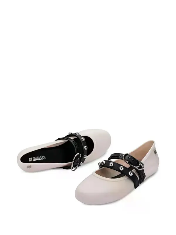 Melissa Studded Buckle Ballet Flats - Neutrals