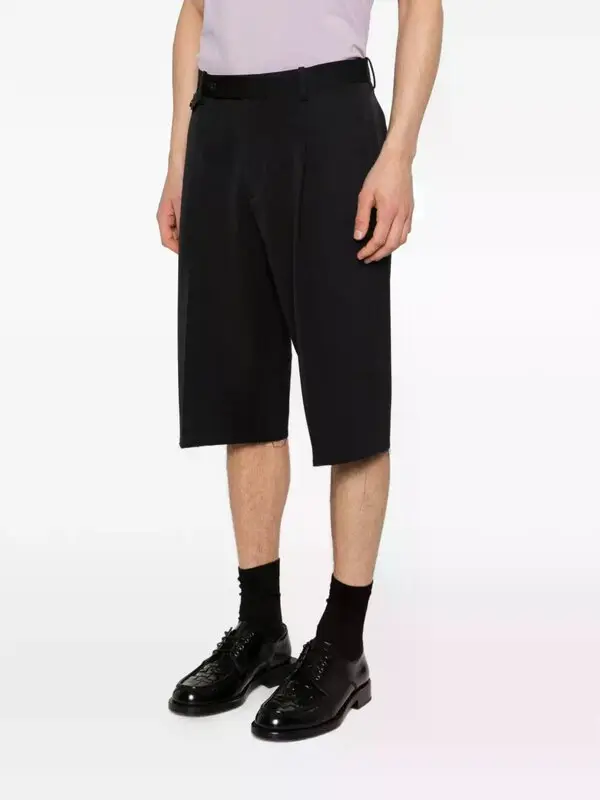 TONYWACK Pleated Frayed Tailored Shorts