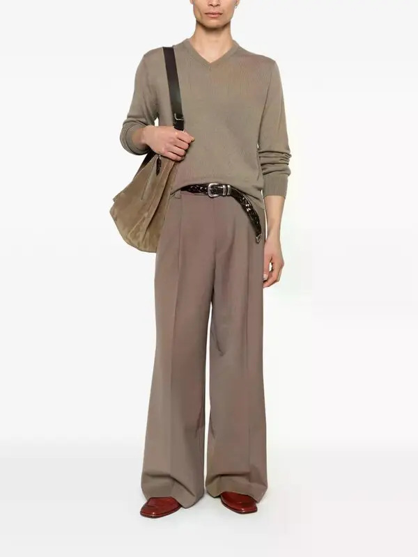 TONYWACK Pleated Tailored Trousers - Brown