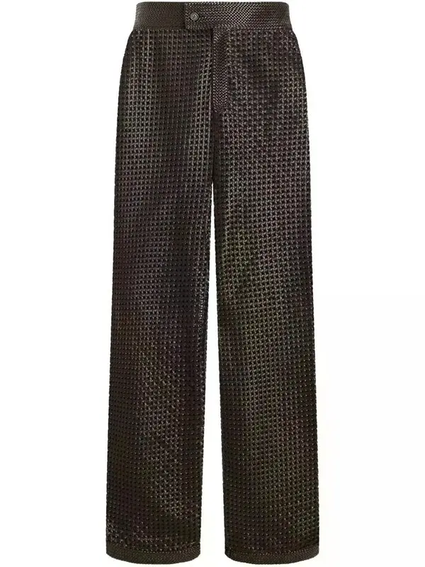Dolce & Gabbana Woven Nappa Leather Trousers