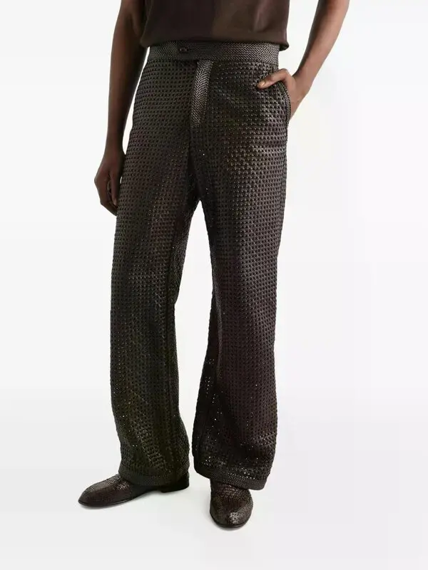 Dolce & Gabbana Woven Nappa Leather Trousers