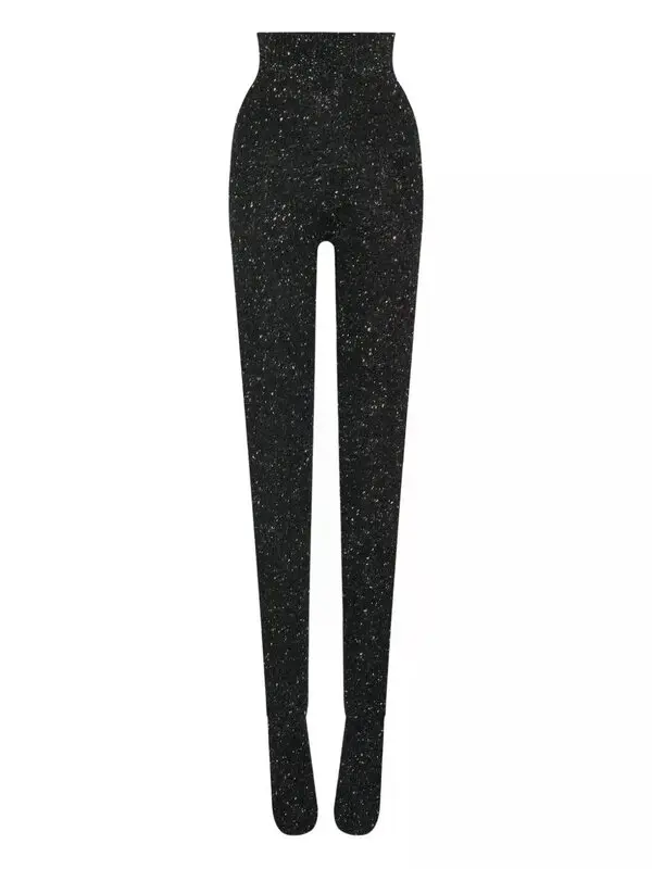 THE ROW High-rise Knit Speckled Cashmere Tights - Black