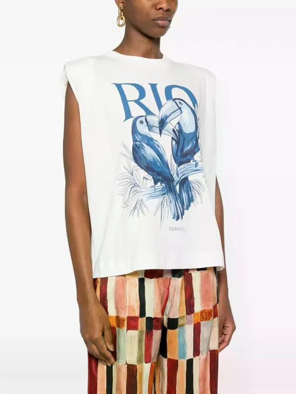 Farm Rio Toucan Print Sleeveless Top