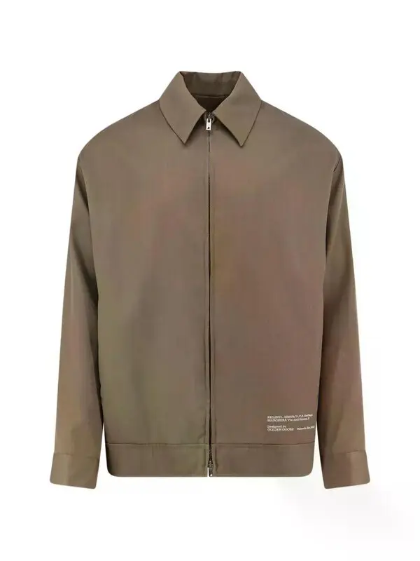 GOLDEN GOOSE Wool Gabardine Coach Jacket With Embroidery - Brown