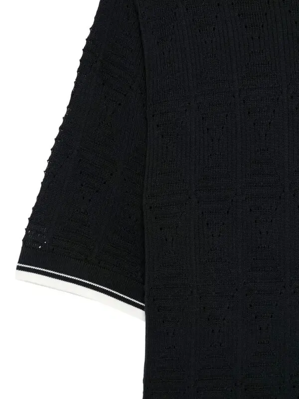 LANEUS Knitted Round-neck T-shirt - Blue