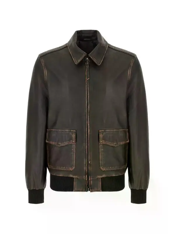 COLAMARINO Zip-up Leather Jacket - Brown