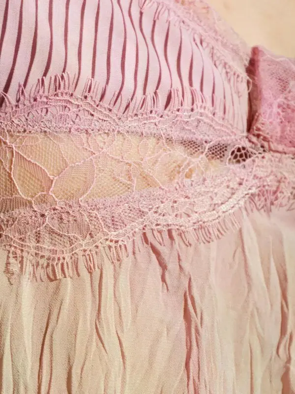 Blumarine Georgette Lace-panel V-neck Top