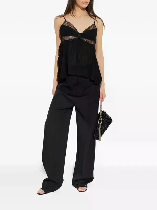 Blumarine Lace Trim V-neck Top