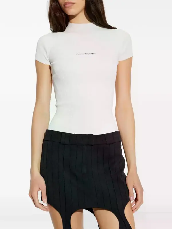 Alexander Wang Knit Logo Baby Tee - White