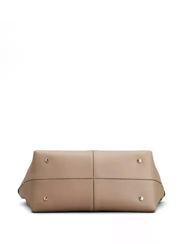 TOD'S V-cut Tote Bag With Detachable Pouch - Neutrals
