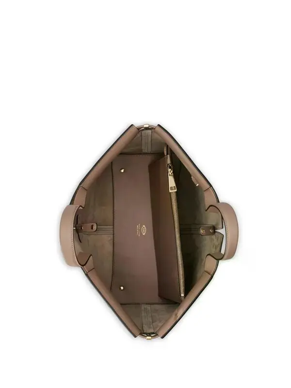 TOD'S V-cut Tote Bag With Detachable Pouch - Neutrals
