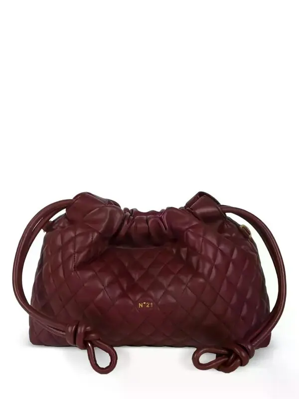 N°21 Quilted Drawstring Shoulder Bag - Red
