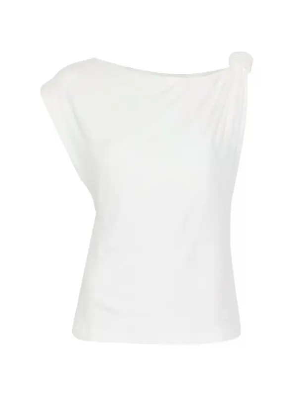 Pinko Marlena Draped Asymmetric-neck Top - White