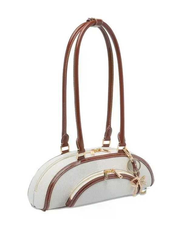 SELF-PORTRAIT Canvas Shoulder Bag With Bow Charm