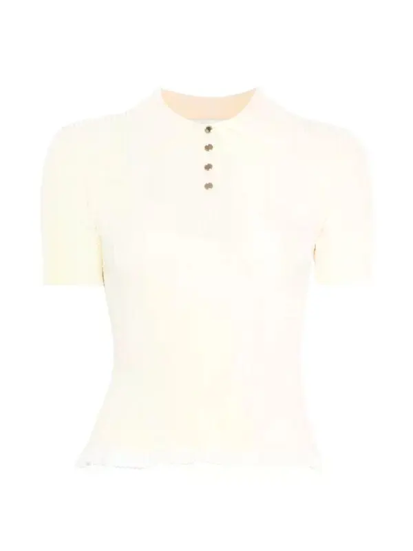 Sandro Knit Polo Shirt With Button-front Fastening