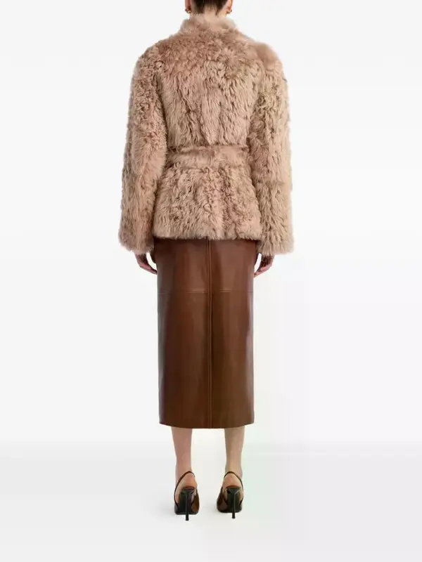 Nour Hammour Elsa Sheepskin Jacket With Tie Detail