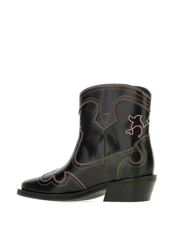 GANNI Contrast-stitch Ankle Boots