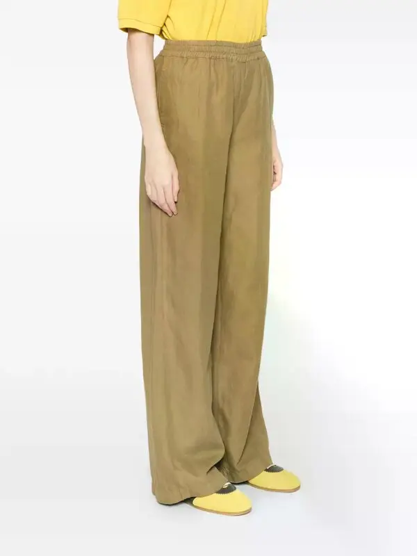 Aspesi Wide Leg Elasticated Waist Trousers - Green