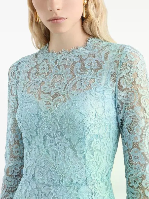 Dolce & Gabbana Lace Midi Dress - Blue