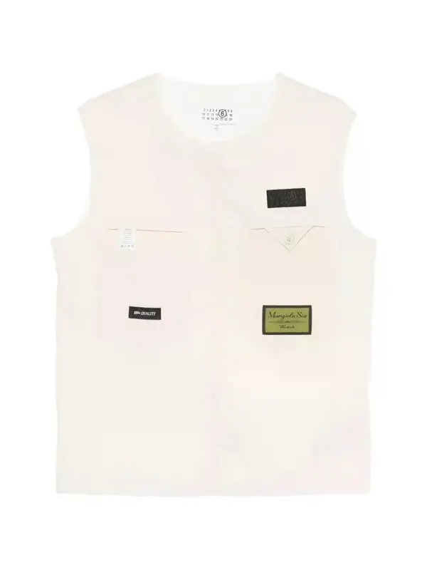 MAISON MARGIELA Logo-patch Vest - Neutrals