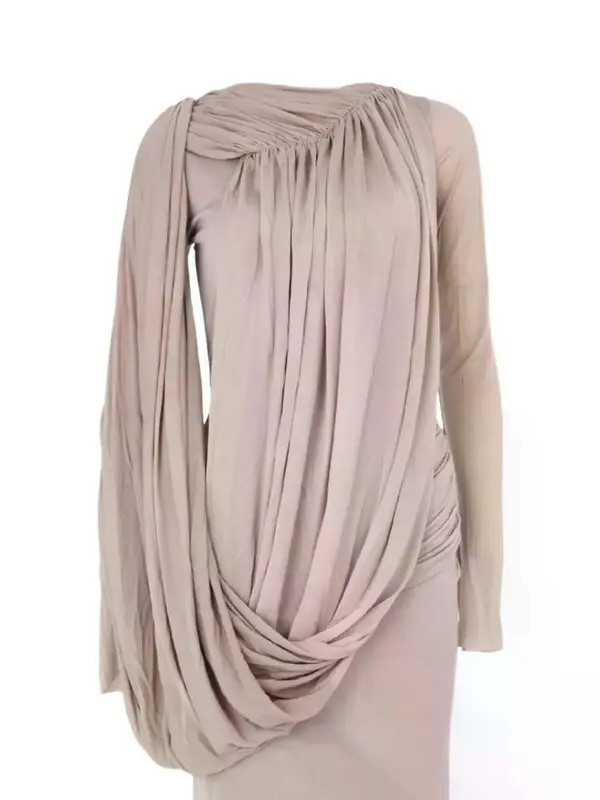 CHATS BY C.DAM Flavia Asymmetrical Drape Long-sleeve Maxi Dress