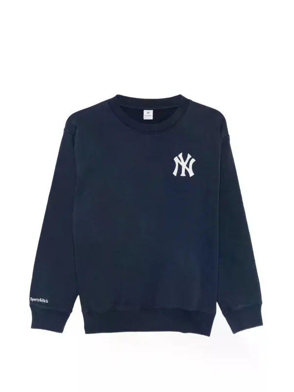 Sporty & Rich Logo Embroidered Crew Neck Sweatshirt - Blue