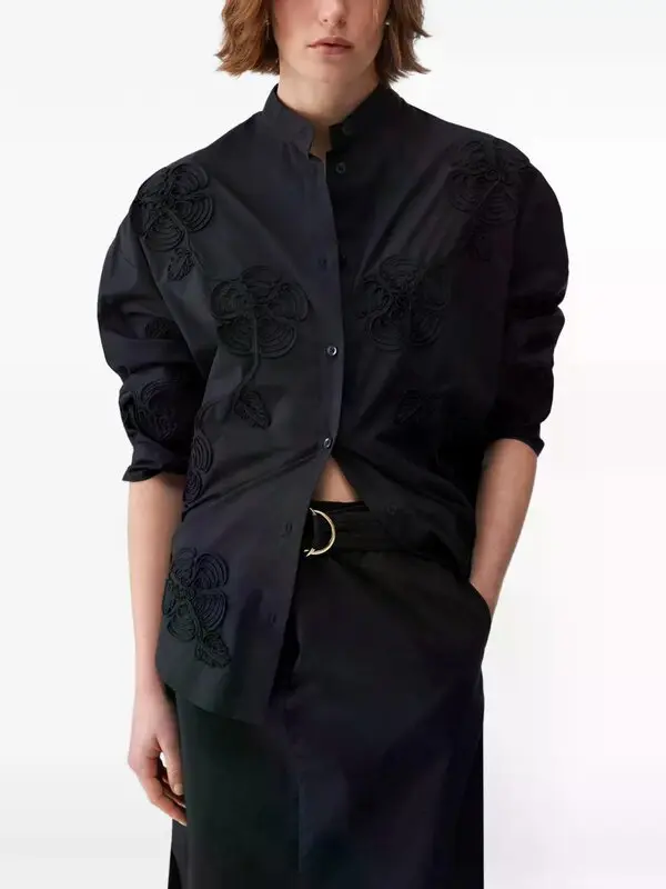 Liu Jo Embroidered Mandarin Collar Shirt