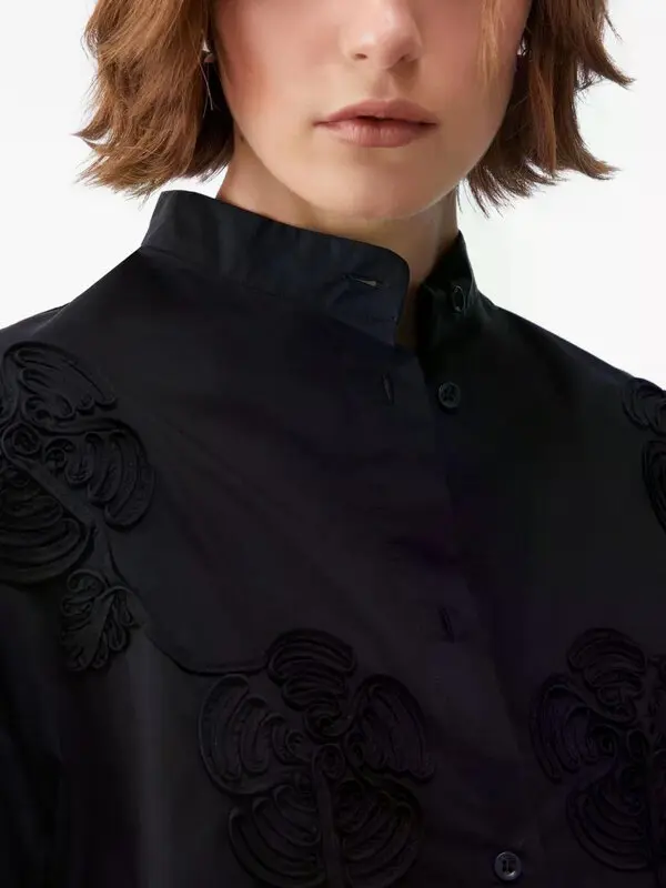Liu Jo Embroidered Mandarin Collar Shirt