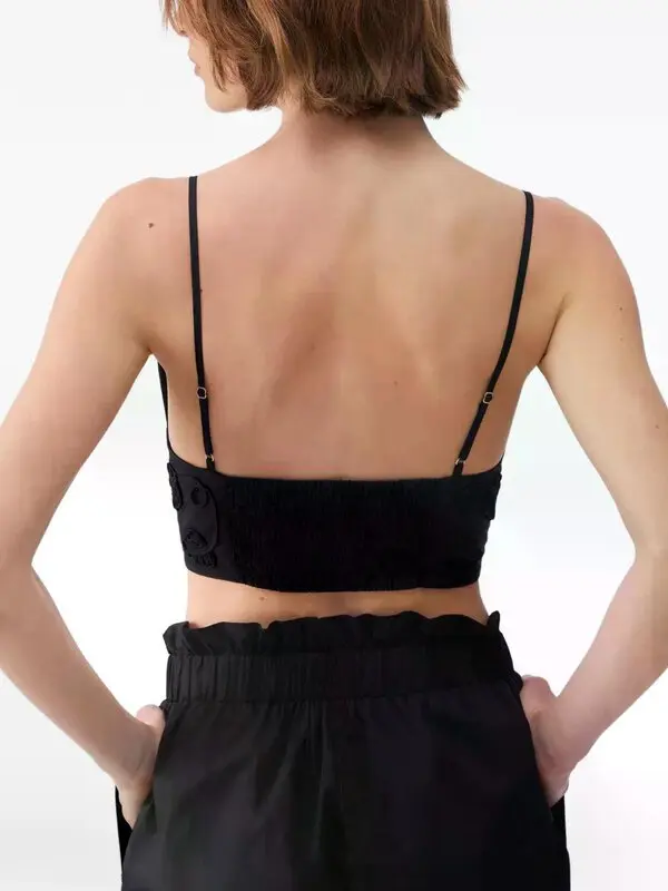 Liu Jo Embroidered V-neck Cropped Top