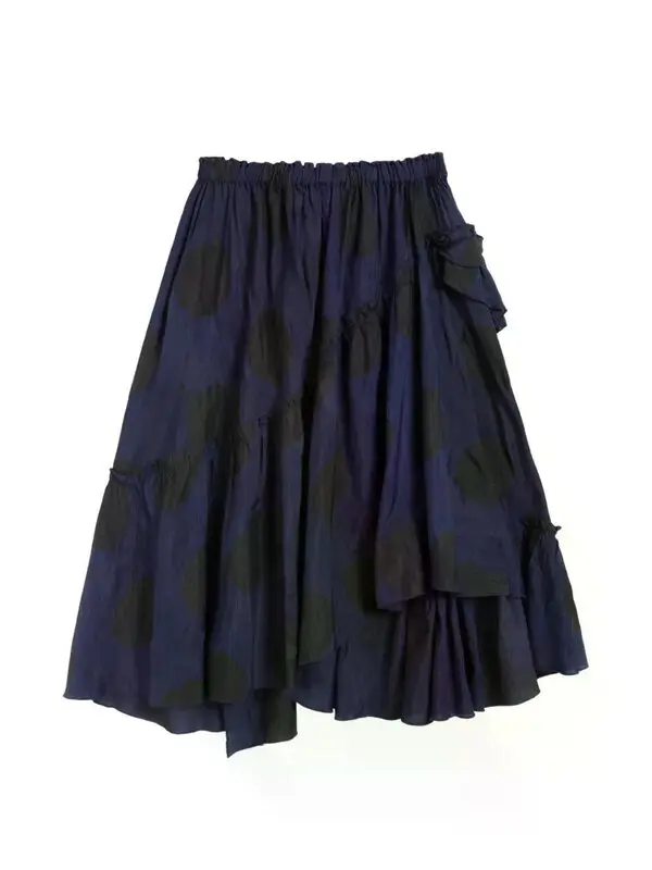 You Must Create Ruffled Spot Print Skirt - Blue