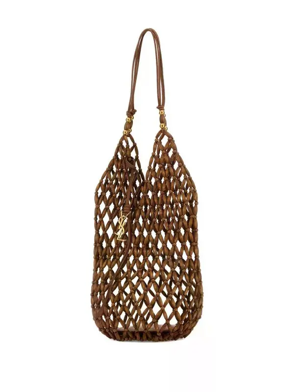 Saint Laurent Supple Woven Basket Bag - Brown