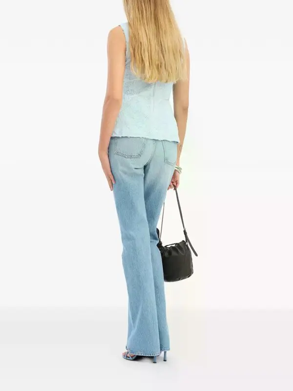 ROTATE BY BIRGER CHRISTENSEN Textured Mesh Peplum Top - Blue