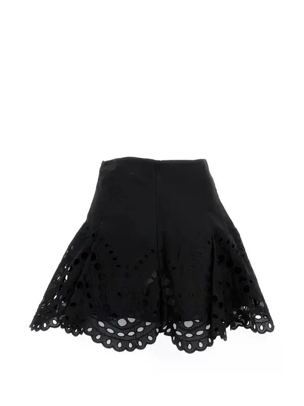 Charo Ruiz Ibiza Sail Scalloped Mini Skirt - Black