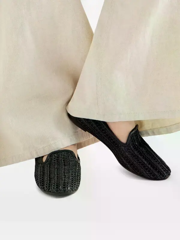 Brunello Cucinelli Woven Raffia Loafers